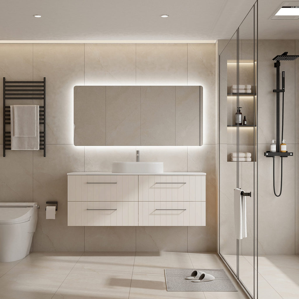 Buy Coastal 1500 Single Wall Hung VJ Paneling Bathroom Vanity Online ...