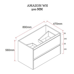 Buy Amazon 900 Wall Hung American Oak natural Timber Bathroom Vanity ...