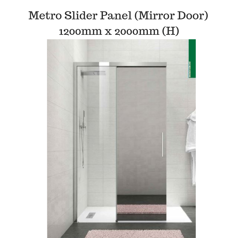 Buy Shower Screen with sliding Mirror door - Metro Slider (Mirror Door ...